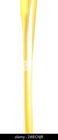 Stretching delicious melted cheese isolated on white Stock Photo - Alamy