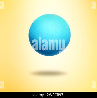 Blue vitamin pill in air on yellow gradient background Stock Photo - Alamy
