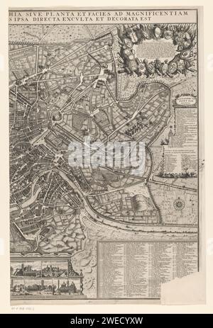 Map of Rome, Anonymous, 1721 - 1774 print Map of Rome, consisting of two parts. Under a bet with ...