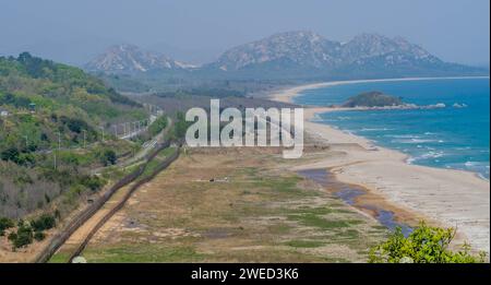 Landscape of Korean DMZ from observation tower at Goseong, South Korea ...