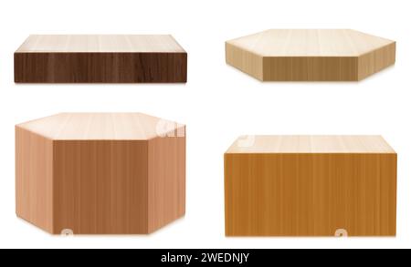 Wooden platforms set isolated on transparent background. Vector ...