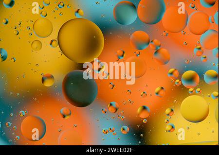 orange and blue circles like planets microcosm galaxy 3 Stock Photo - Alamy