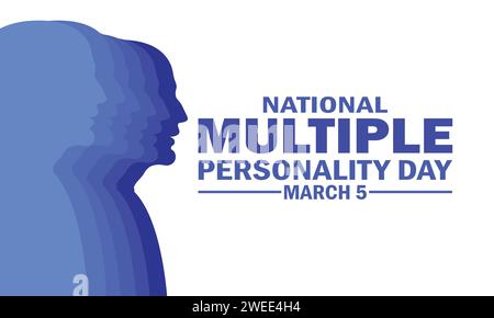National Multiple Personality Day. March 5. Holiday concept. Template ...