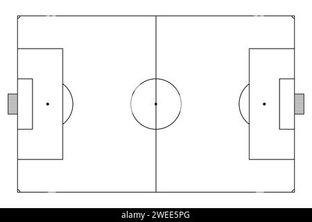 Soccer Football Pitch with Square Pattern Vector Illustration Stock ...