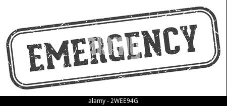 emergency stamp. emergency rectangular stamp isolated on white ...
