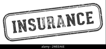 insurance stamp. insurance rectangular stamp isolated on white ...