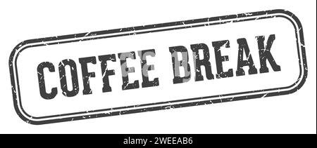 coffee break stamp. coffee break rectangular stamp isolated on white ...
