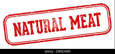 natural meat stamp. natural meat rectangular stamp isolated on white ...