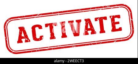 activate stamp. activate rectangular stamp isolated on white background ...