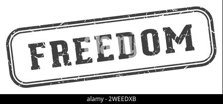 freedom stamp. freedom rectangular stamp isolated on white background ...