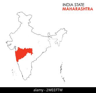 Maharashtra state map with Indian flag Stock Vector Image & Art - Alamy