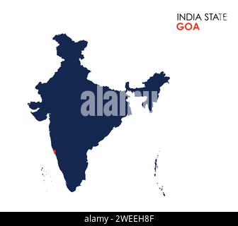 Goa map of Indian state. Goa map vector illustration. Goa vector map on ...