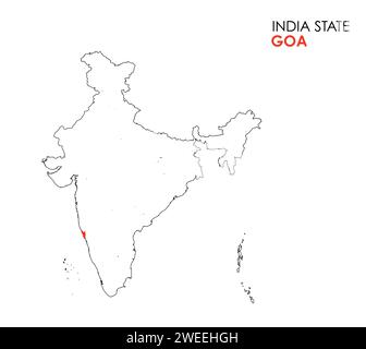 Goa map with Indian national flag illustration Stock Vector Image & Art ...