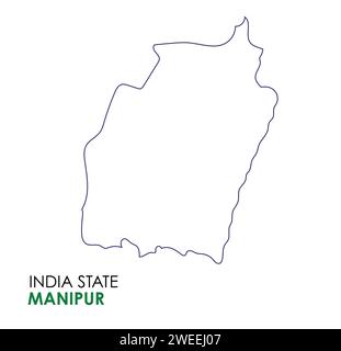 map of Manipur state of India and location on Indian map Stock Vector ...