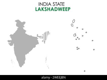 Lakshadweep map of Indian state. Lakshadweep map vector illustration ...