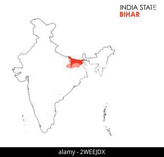 Bihar State Map Vector Icon. India Bihar Province State icon. Bihar Map ...