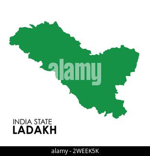 Ladakh map of Indian state. Ladakh map vector illustration. Ladakh ...