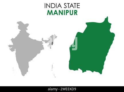 Manipur map of Indian state. Manipur map vector illustration. Manipur ...