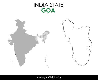 Goa map with Indian national flag illustration Stock Vector Image & Art ...