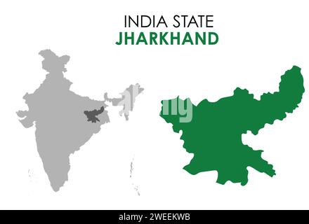 map of Jharkhand state of India and location on Indian map Stock Vector ...