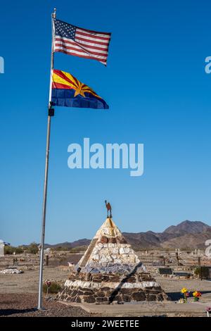 Flags over the grave memorial of Hadji Ali, or Hi Jolly, in the ...