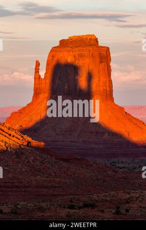 Shadow of the West Mitten projected onto the East Mitten at sunset in ...