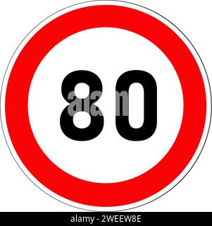 French road sign, speed limit Stock Photo - Alamy