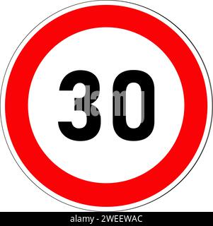 French road sign, speed limit Stock Photo - Alamy