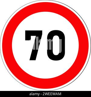 French road sign, speed limit Stock Photo - Alamy
