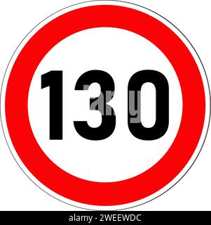 French road sign, speed limit Stock Photo - Alamy