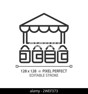 Traditional spices and herbs arabic market white linear icon for dark ...