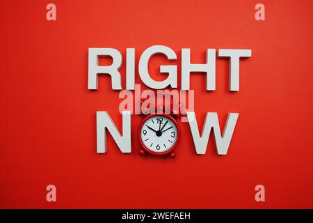 Right Now Word alphabet letters on wooden background Stock Photo - Alamy