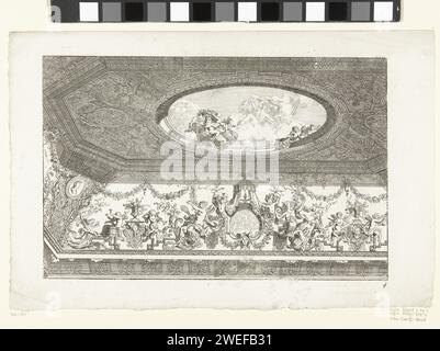 Ceiling with octagonal design, Daniël Marot (I), 1712 print In the ...