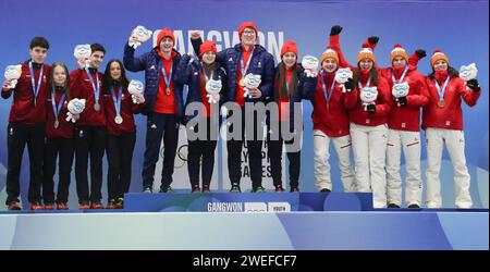 Gold medalist Team Denmark during the Men's EHF EURO 2026 medal ...