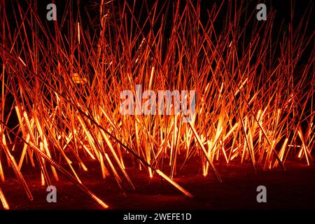 Fire art installation by Vendel & De Wolf at Canary Wharf Winter Lights ...