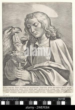 H. Johannes de Evangelist, Hieronymus Wierix, After Maerten de Vos, 1578 print Saint John the ...