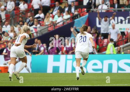 Ella Toone of England celebrates after scoring a goal with teammates ...
