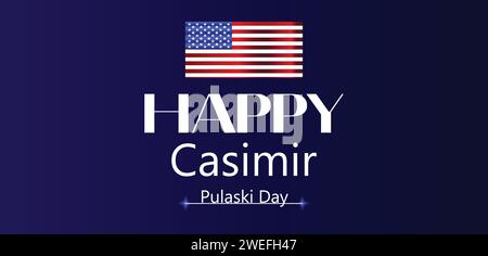Happy Casimir pulaski Day text illustration design Stock Vector Image ...