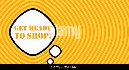 Speech bubble with Get ready text. Boom retro comic style. Pop art ...
