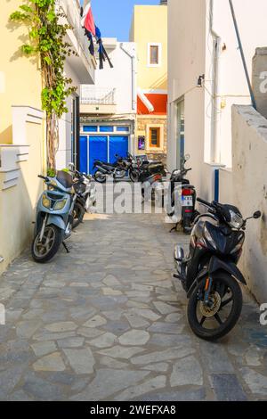 Kos, Greece - May 12, 2023: The main square of Kardamena resort on the ...