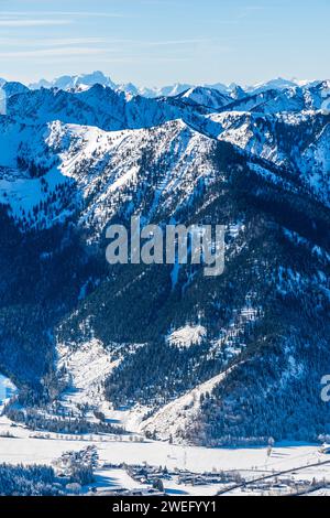 A beautiful vertical view from zugspitze, the biggest mountain in ...