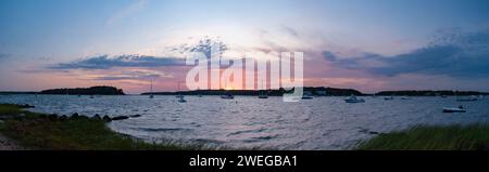 Sunset over looking Bassets Island - Cape Cod, New England Stock Photo ...
