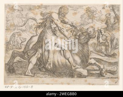 Hercules Worstelt met Acheloüs, Anthony Tempesta, 1608 print Hercules ...