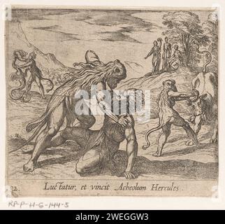 Hercules Worstelt met Acheloüs, Antonio Tempesta, 1606 print Hercules ...