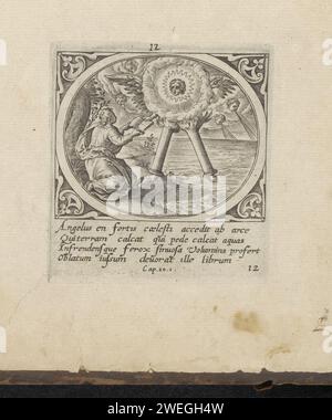 Angel with face like the sun and legs like columns of fire, 1585 print ...