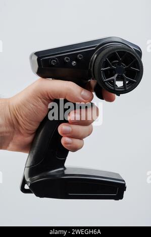 A close up of a radio controlled transmitter at the Budapest University ...