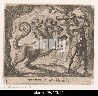 Hercules in Cerberus, Antonio Tempesta, 1608 print Hercules walks out ...