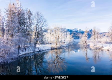 Loisach at the lake Kochelsee, Kochel am See, Upper Bavaria, Bavaria, Germany Stock Photo - Alamy
