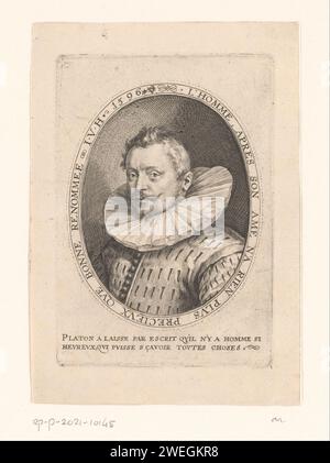 Portrait of Jan van Hout, Anonymous, 1596 print Portrait of the Leiden ...