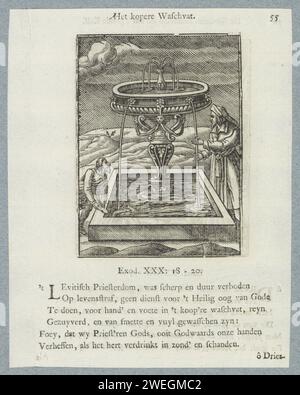 Copper washing vessel or rinsing basin in the court of the Tabernacle ...